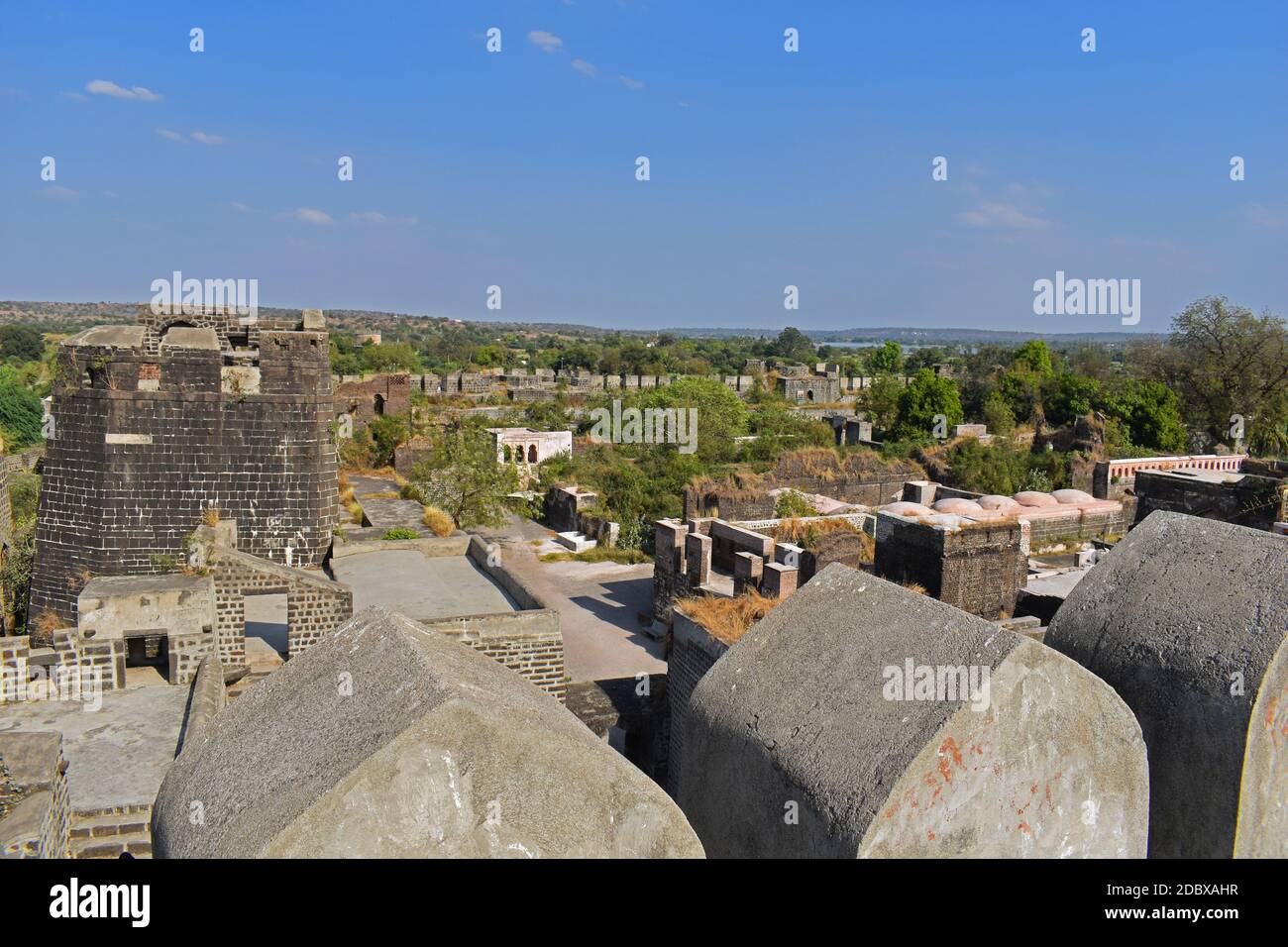 Aerial view of Kandhar Fort, Nizamshahi period and was built in honour ...