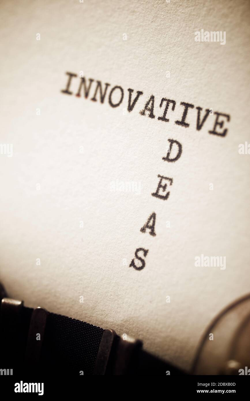 Innovative ideas phrase written with a typewriter Stock Photo - Alamy