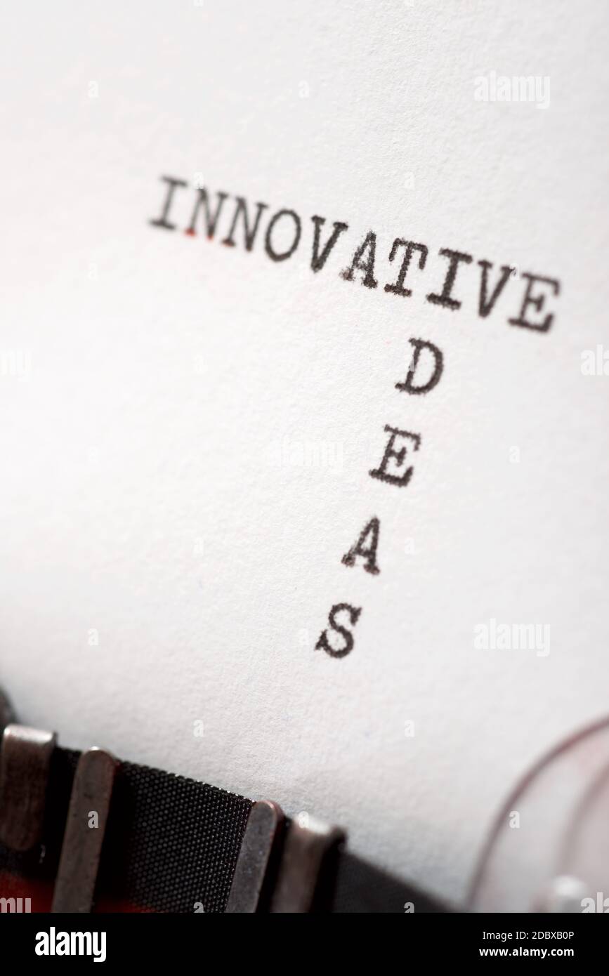 Innovative ideas phrase written with a typewriter Stock Photo - Alamy