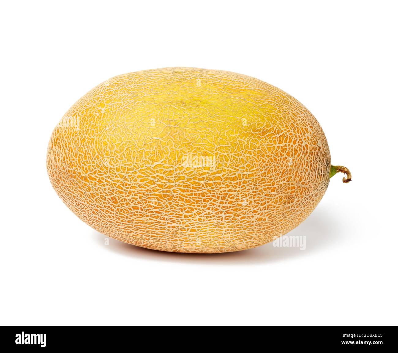 round yellow ripe melon isolated on white background, close up Stock ...