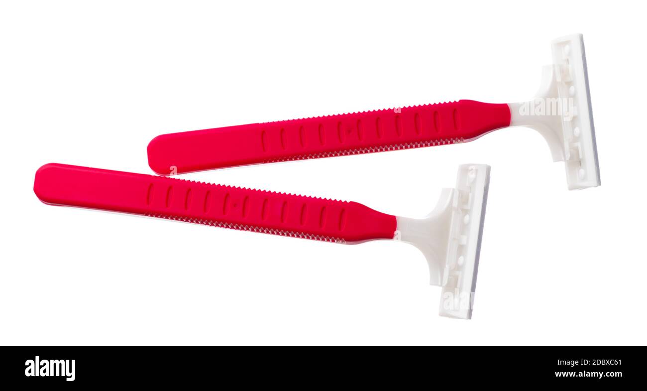 Set of disposable shaver razors isolated on white background Stock ...