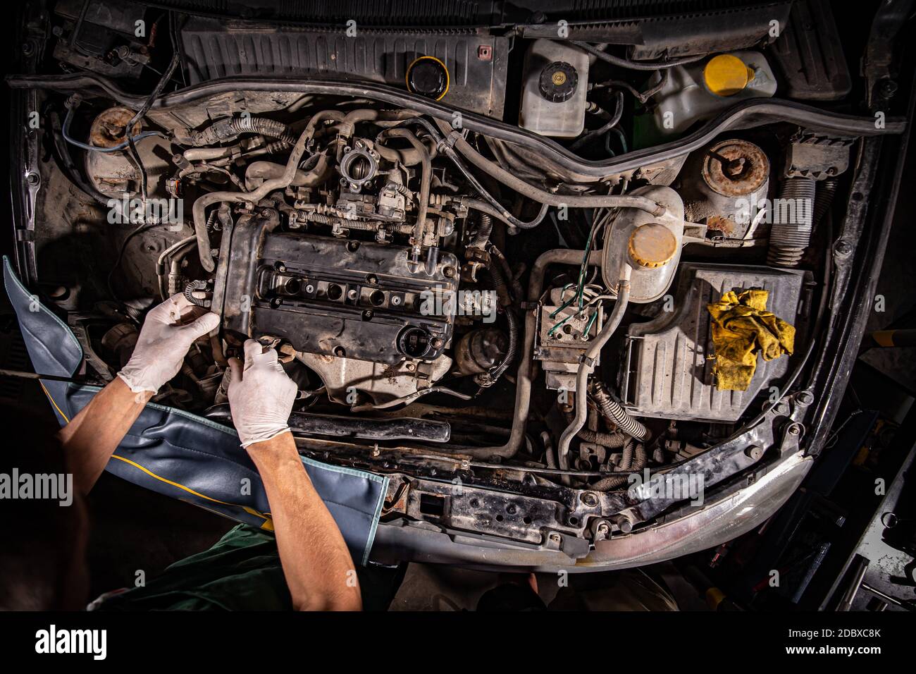Job and workplace concept, mechanic in a workshop repairing a car Stock ...
