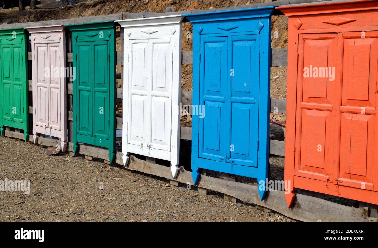 Colorful wooden doors hi-res stock photography and images - Alamy