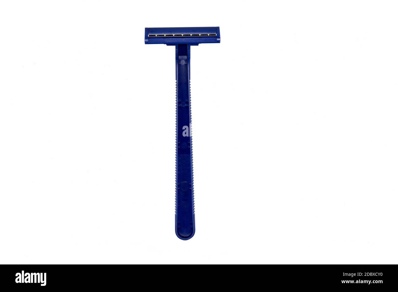 Dark blue mens razor isolated on white background Stock Photo - Alamy