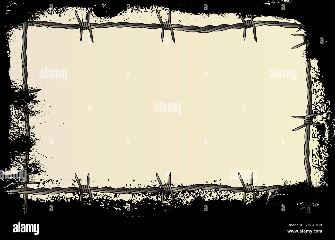 A barbed wire background with a heavy grunge effect Stock Photo - Alamy