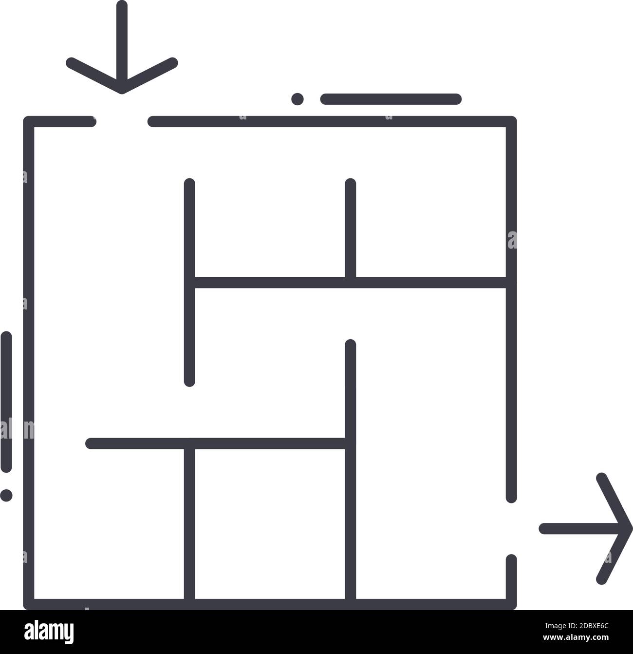 Labyrinth icon, linear isolated illustration, thin line vector, web ...