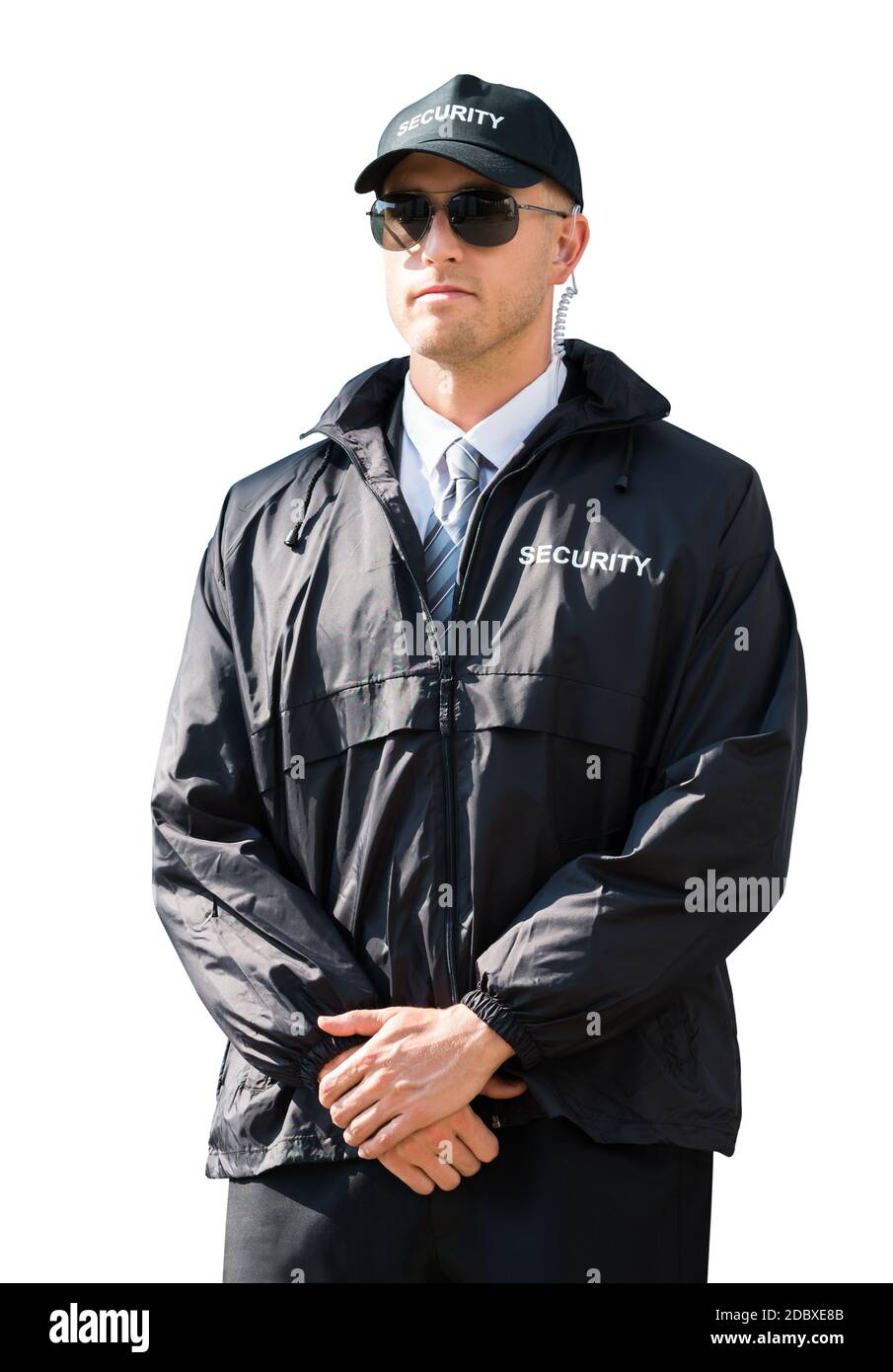 Security Guard Or Bodyguard. Uniformed Male Standing Stock Photo - Alamy