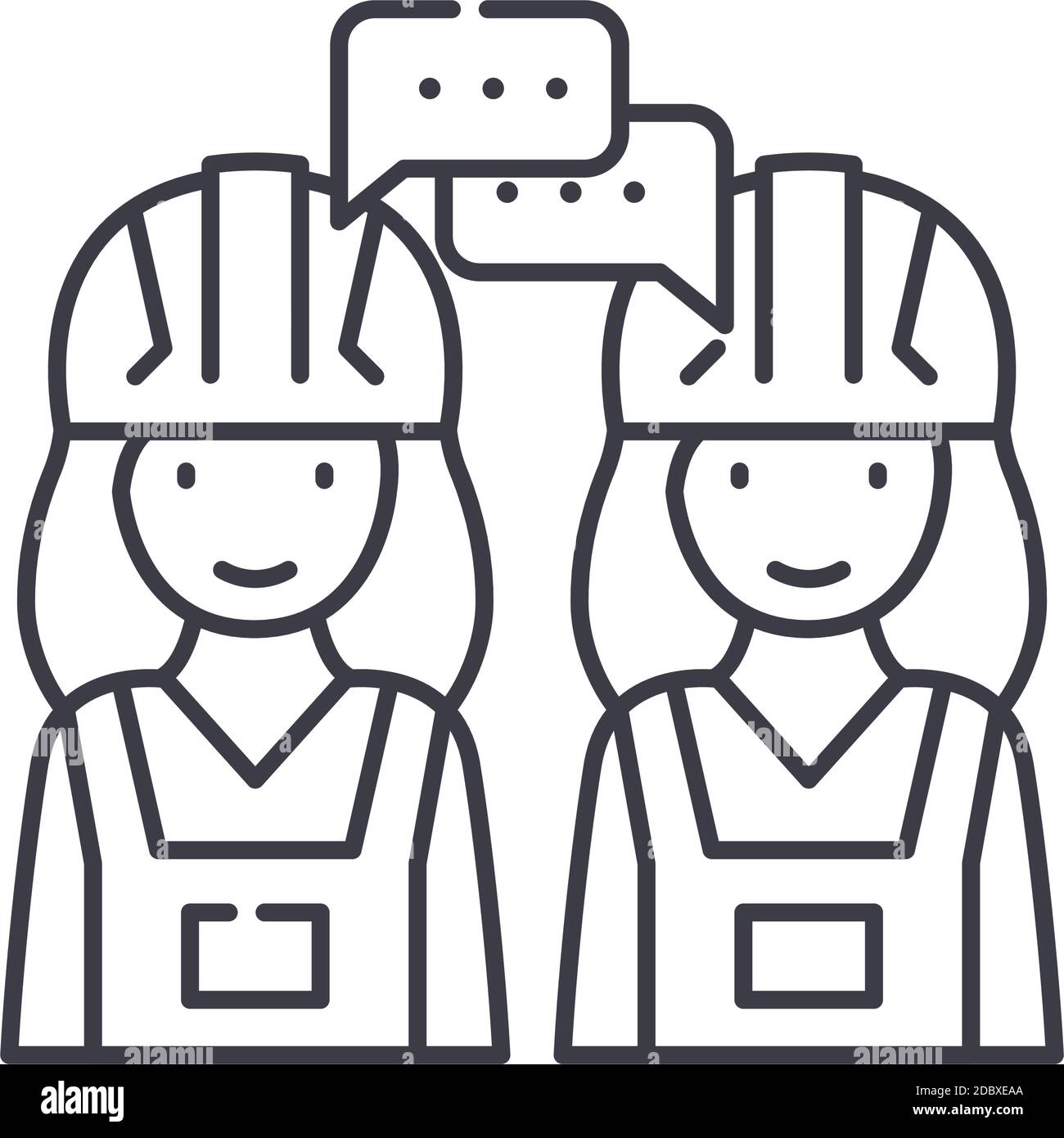 Labor relation icon, linear isolated illustration, thin line vector ...