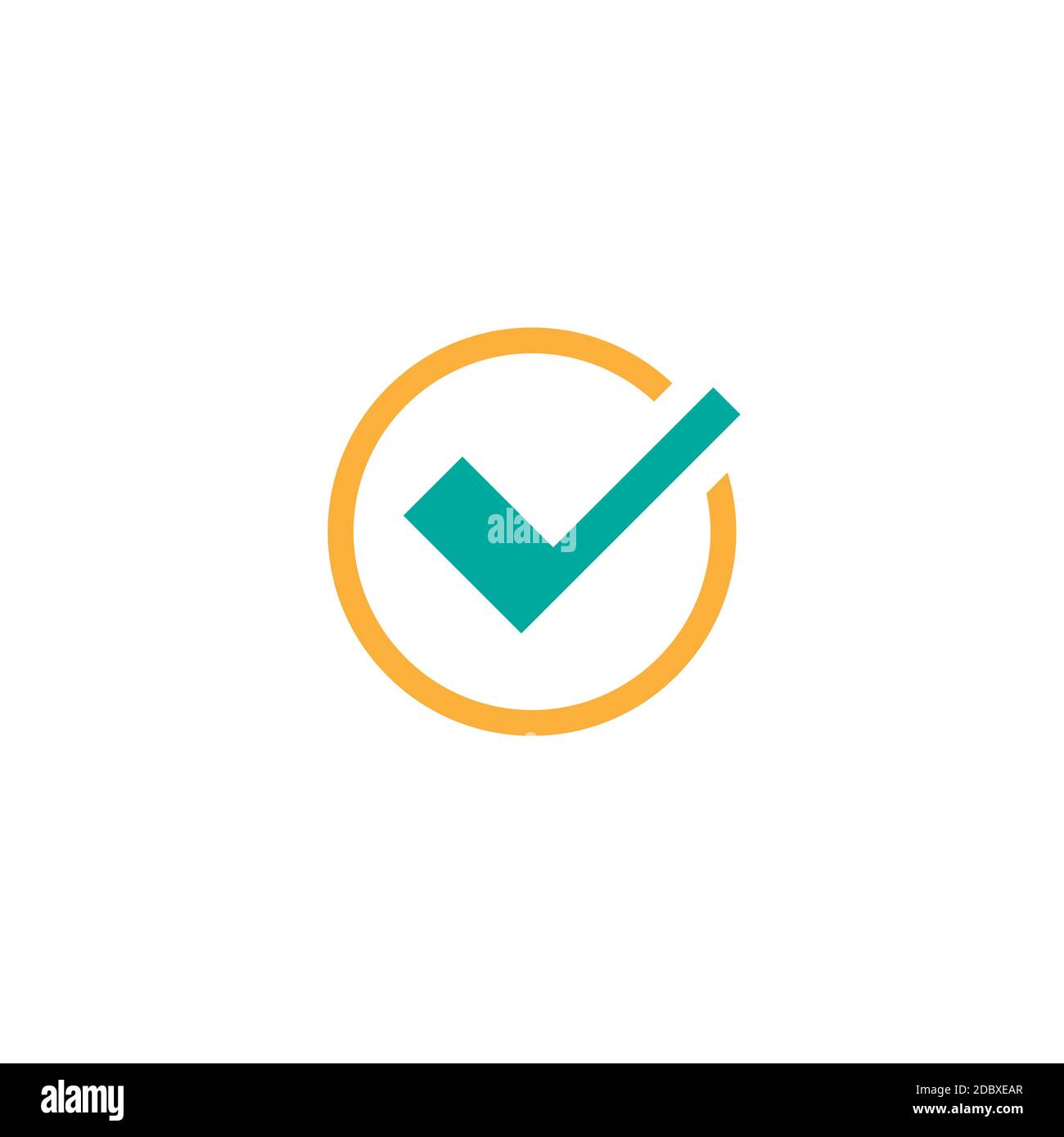 Orange check mark in check box Cut Out Stock Images & Pictures - Alamy