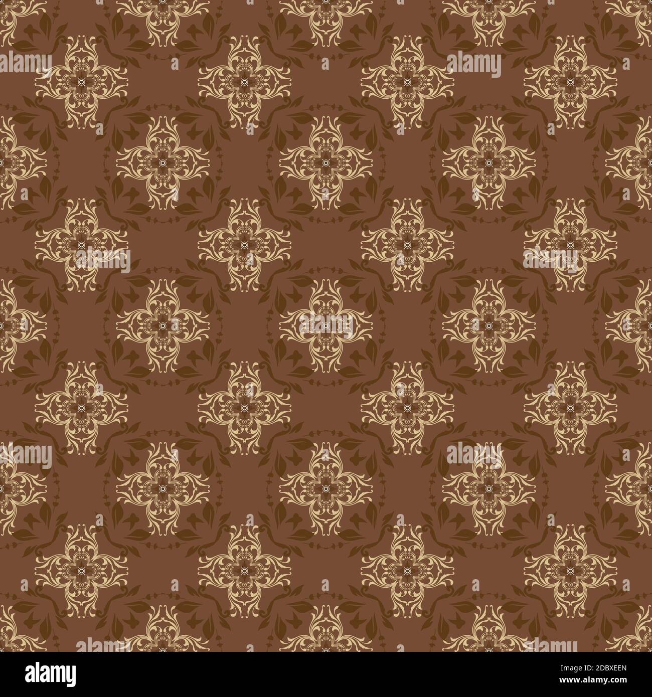 Unique flower motifs on typical Java batik with soft brown color design ...