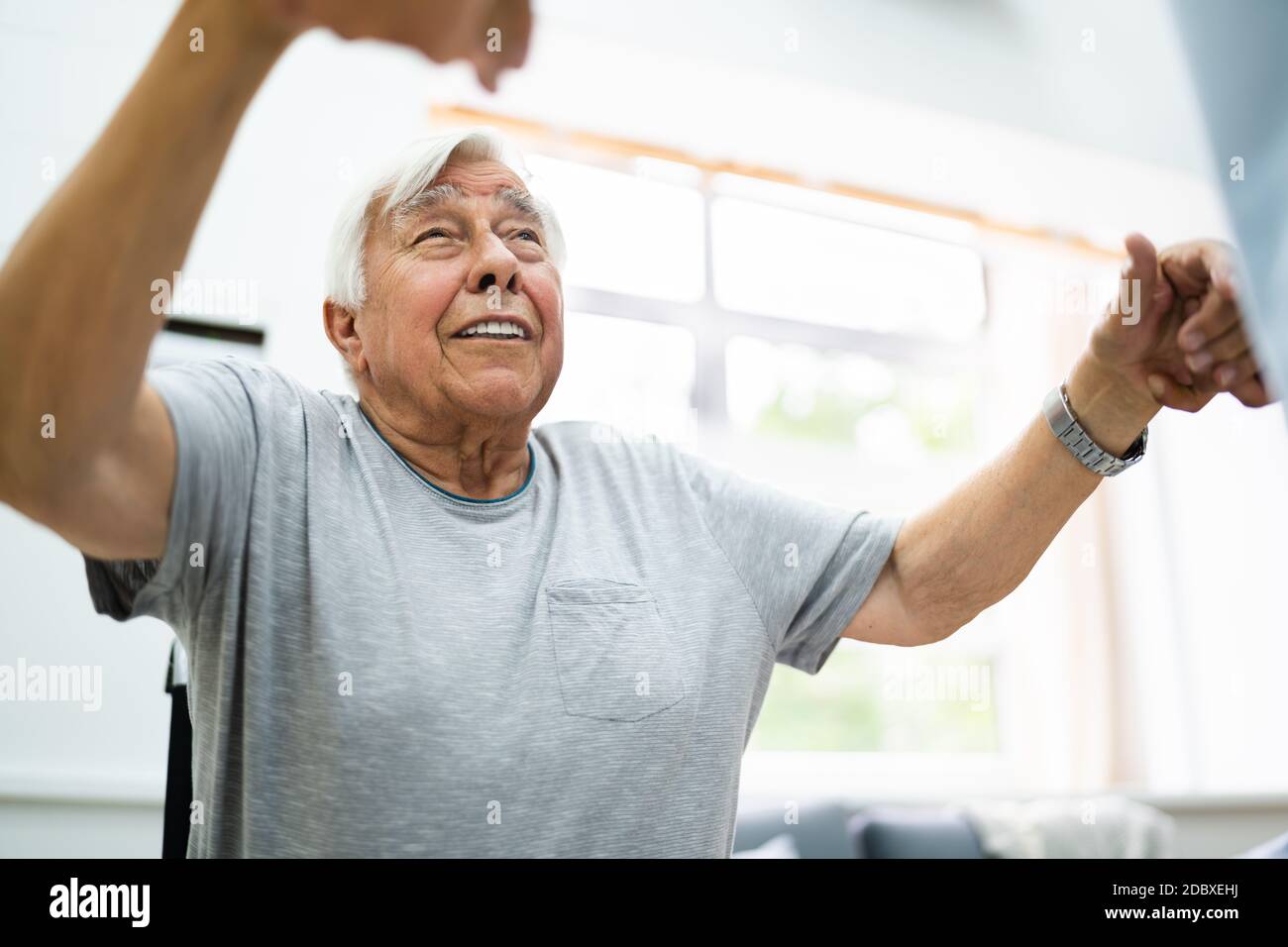 Happy Old Patient Care Satisfaction And Support Service Stock Photo - Alamy