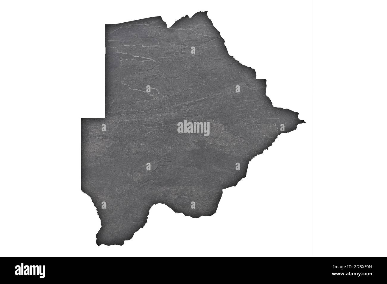 Map of Botswana on dark slate Stock Photo - Alamy