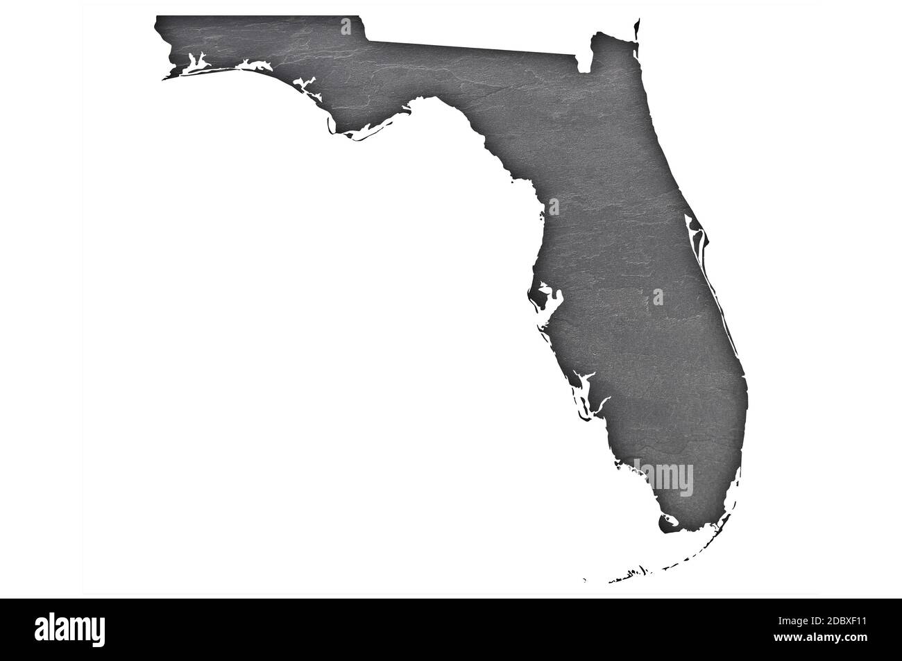 Map of Florida on dark slate Stock Photo - Alamy
