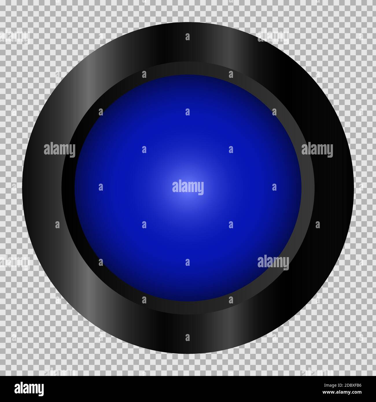 Blue button in black frame on transparent background for web. Isolated ...