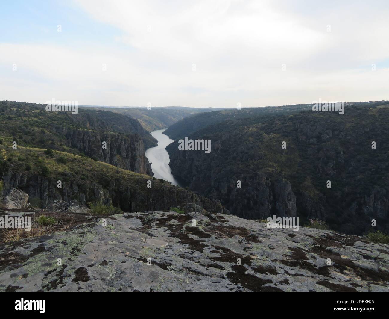 Beautiful image with a large river and some huge ravines Stock Photo ...