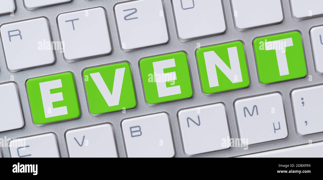 A computer keyboard with the word Event Stock Photo - Alamy
