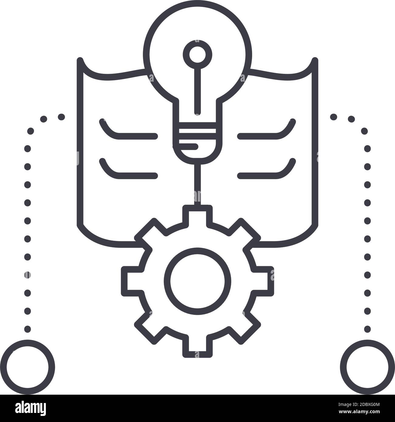Knowledge management icon, linear isolated illustration, thin line ...