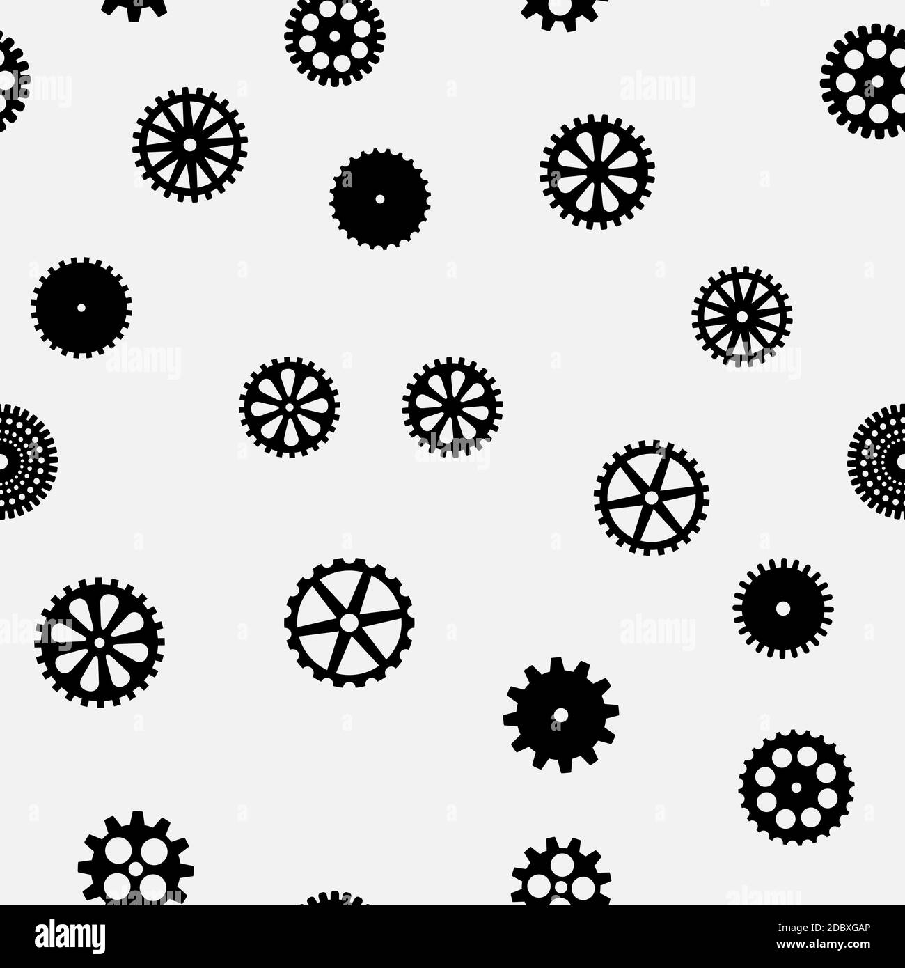 abstract black flat gears seamless pattern Stock Photo - Alamy