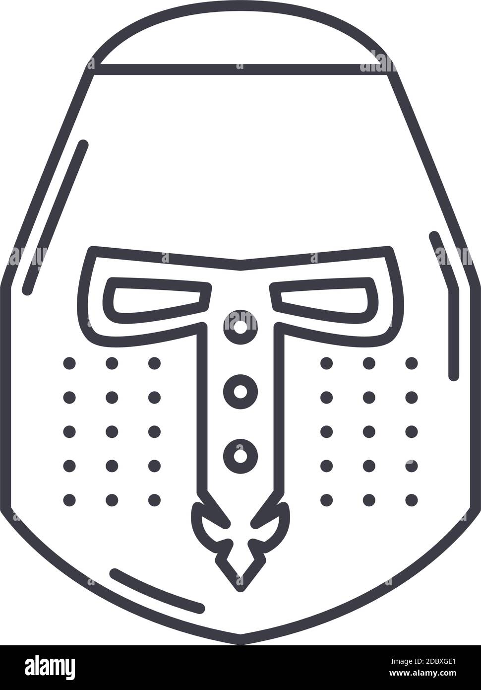 Knight mask icon, linear isolated illustration, thin line vector, web ...