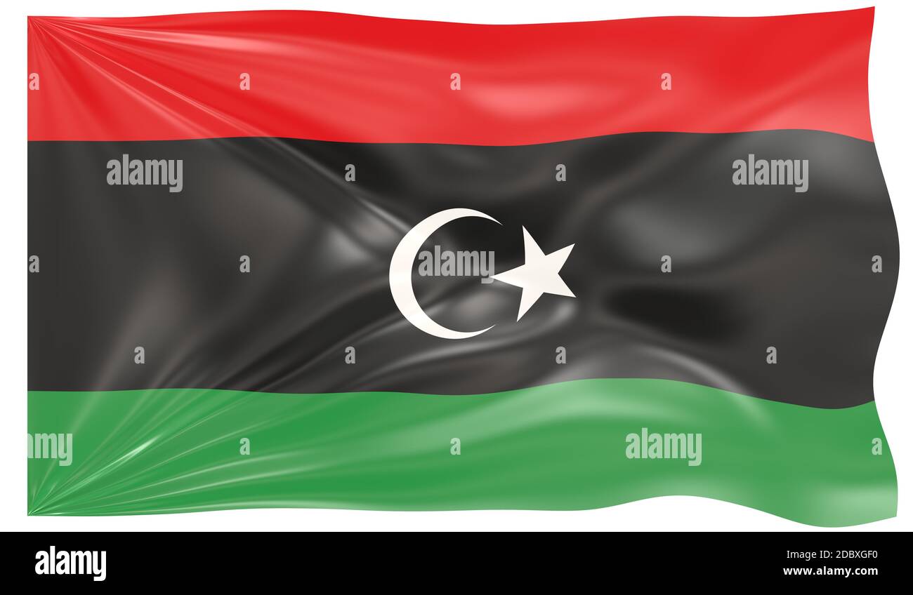3d Illustration of a Waving Flag of Libya Stock Photo - Alamy