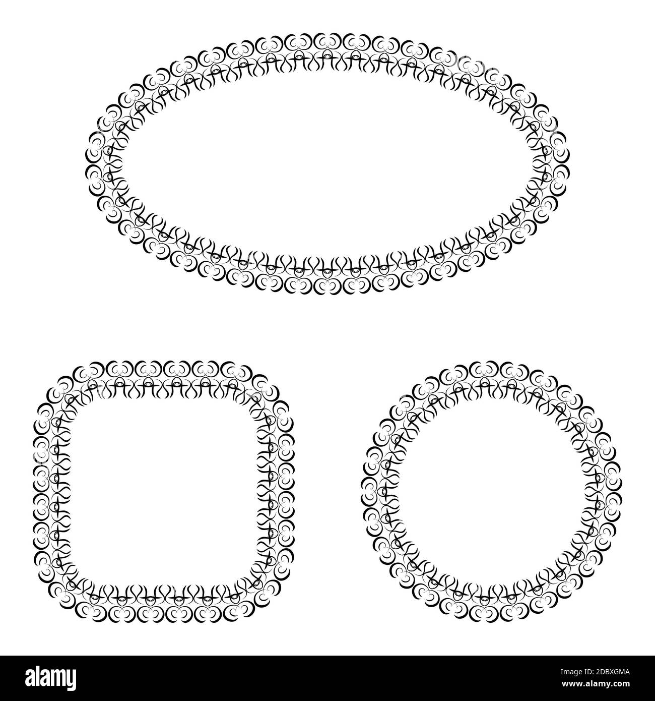 abstract black and white ornate frames set Stock Photo - Alamy