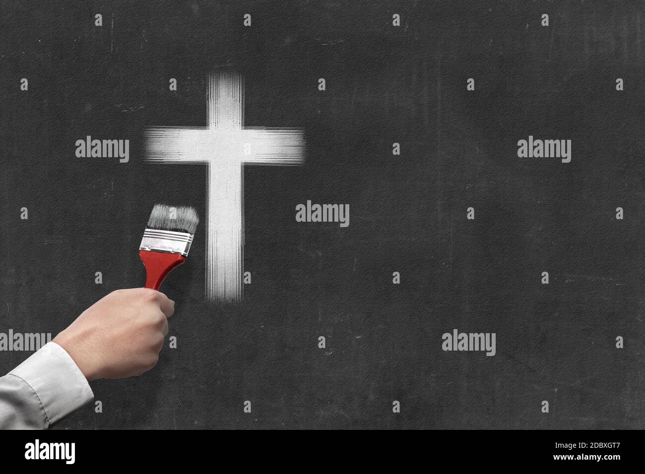 Religious wall painted cross hi-res stock photography and images - Alamy