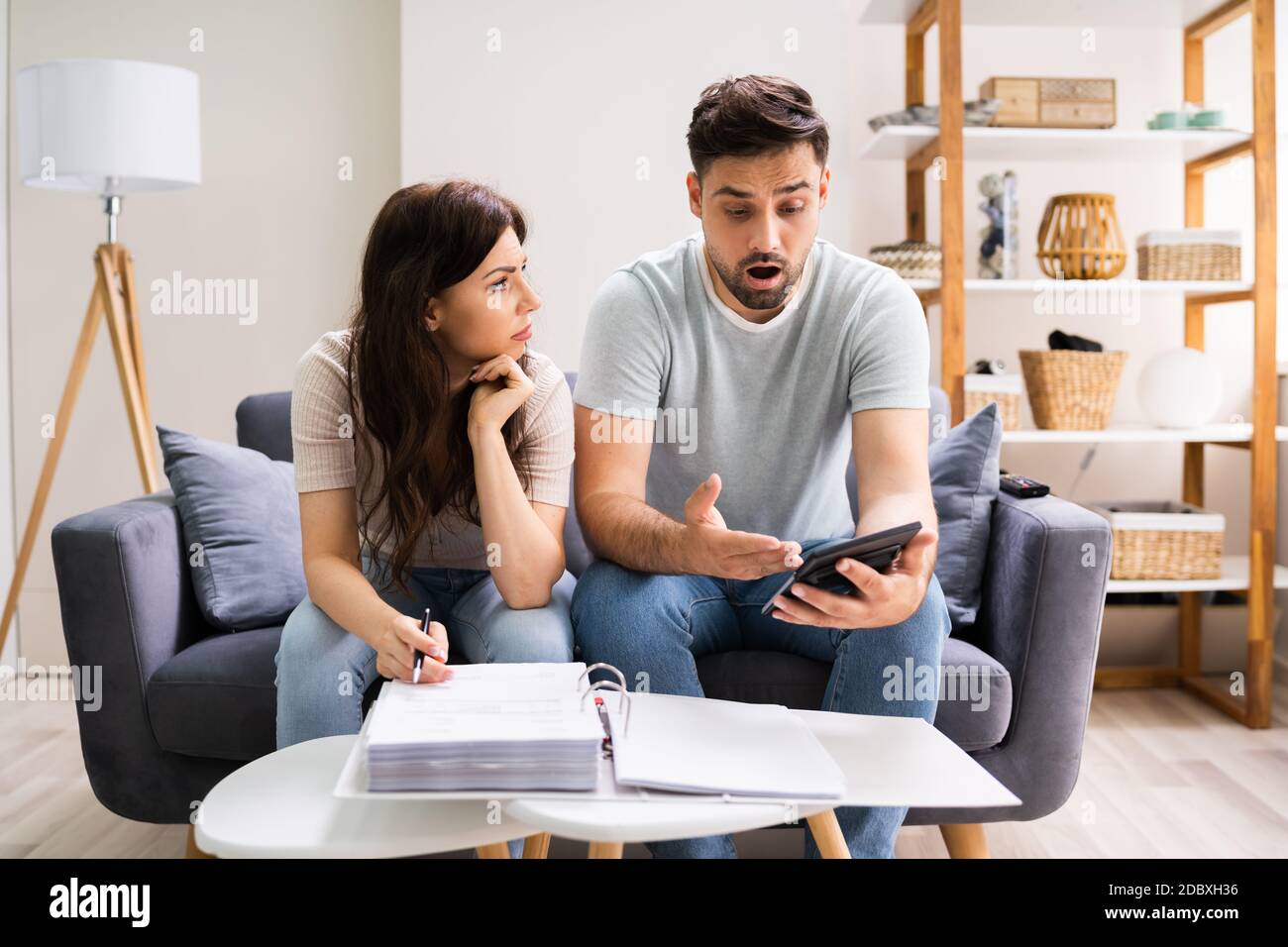 Family In Financial Trouble Having Stress Over Debt And Money Stock ...