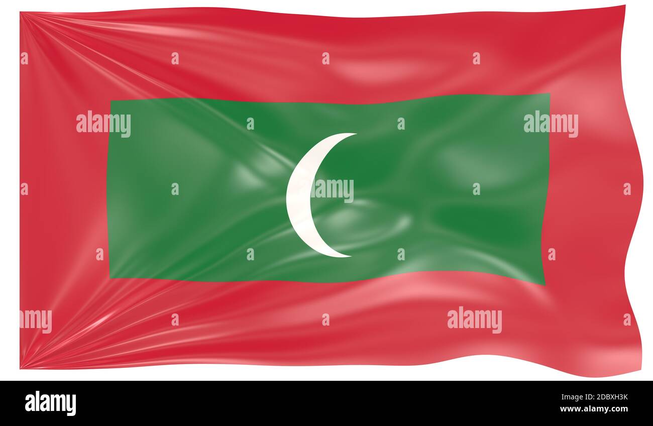 3d Illustration of a Waving Flag of Maldives Stock Photo - Alamy