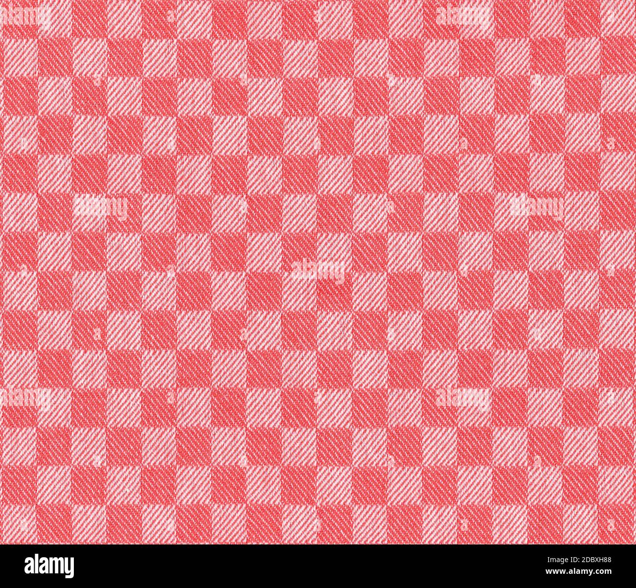 chequered red and white fabric texture useful as a background Stock ...