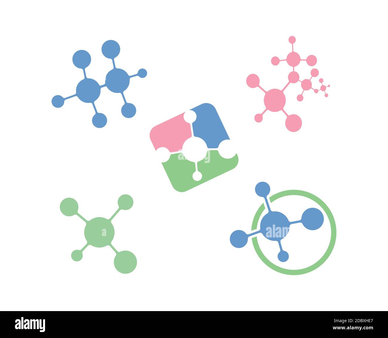 molecule logo vector illustration design template Stock Photo - Alamy