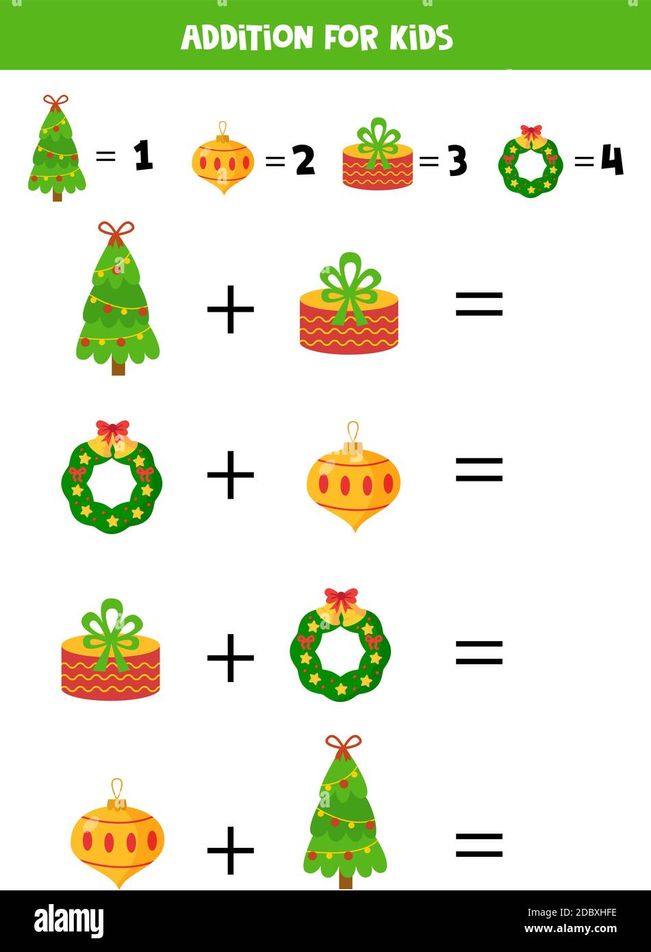 Solve the math equation. Cartoon Christmas elements Stock Vector Image ...