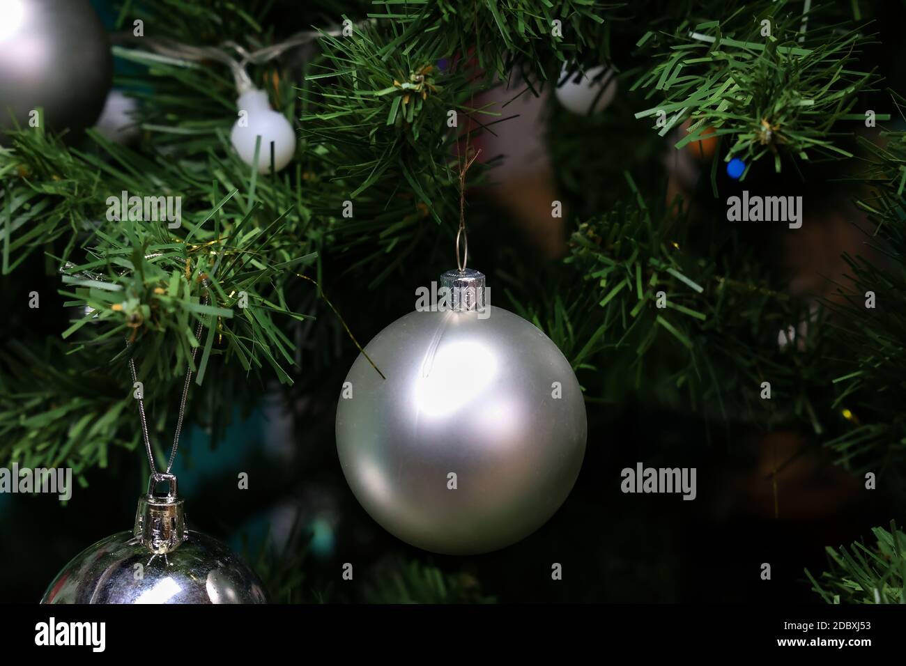 Silver balls hang on hi-res stock photography and images - Alamy
