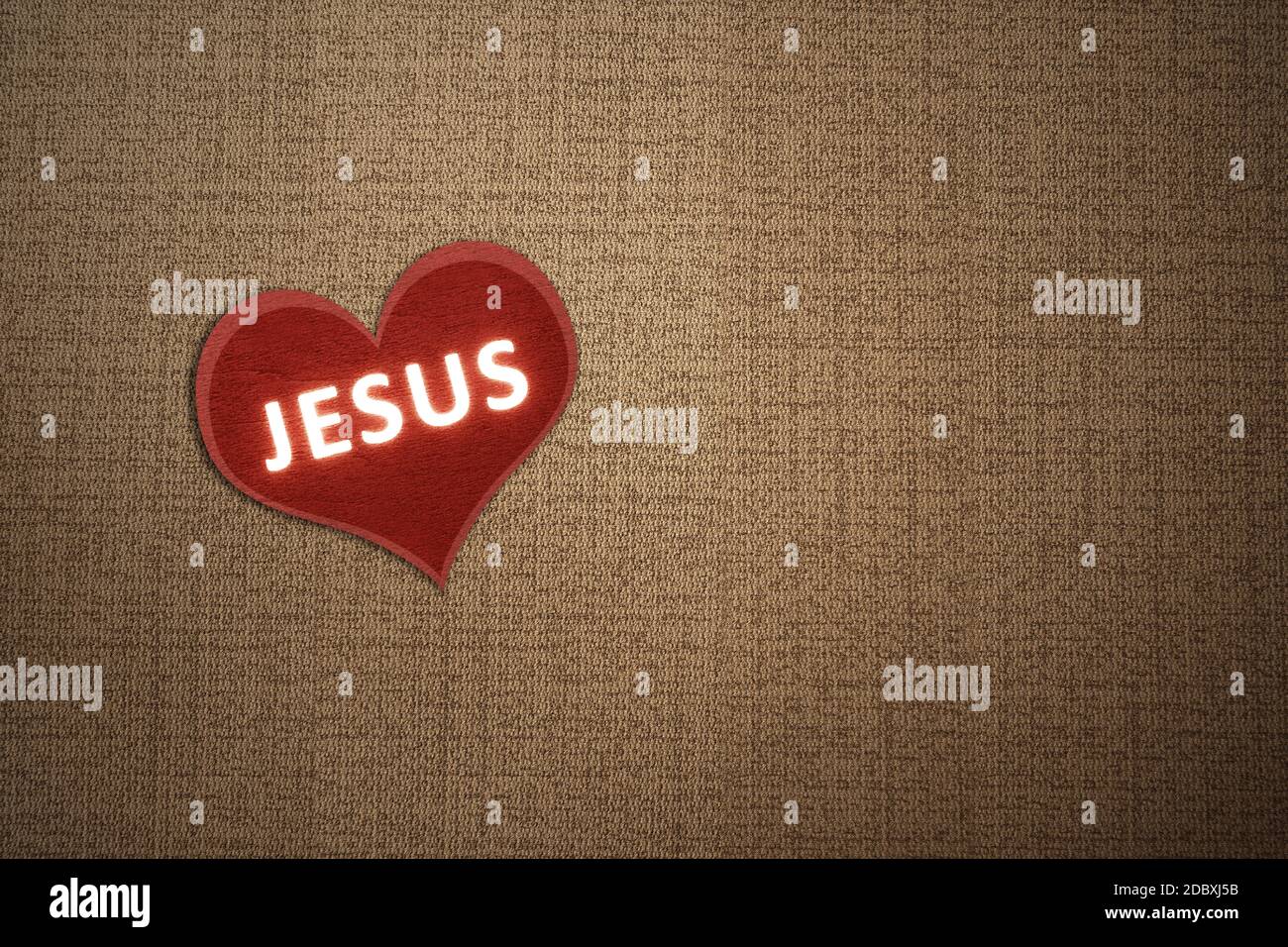 Red heart with Jesus text with textured background Stock Photo - Alamy