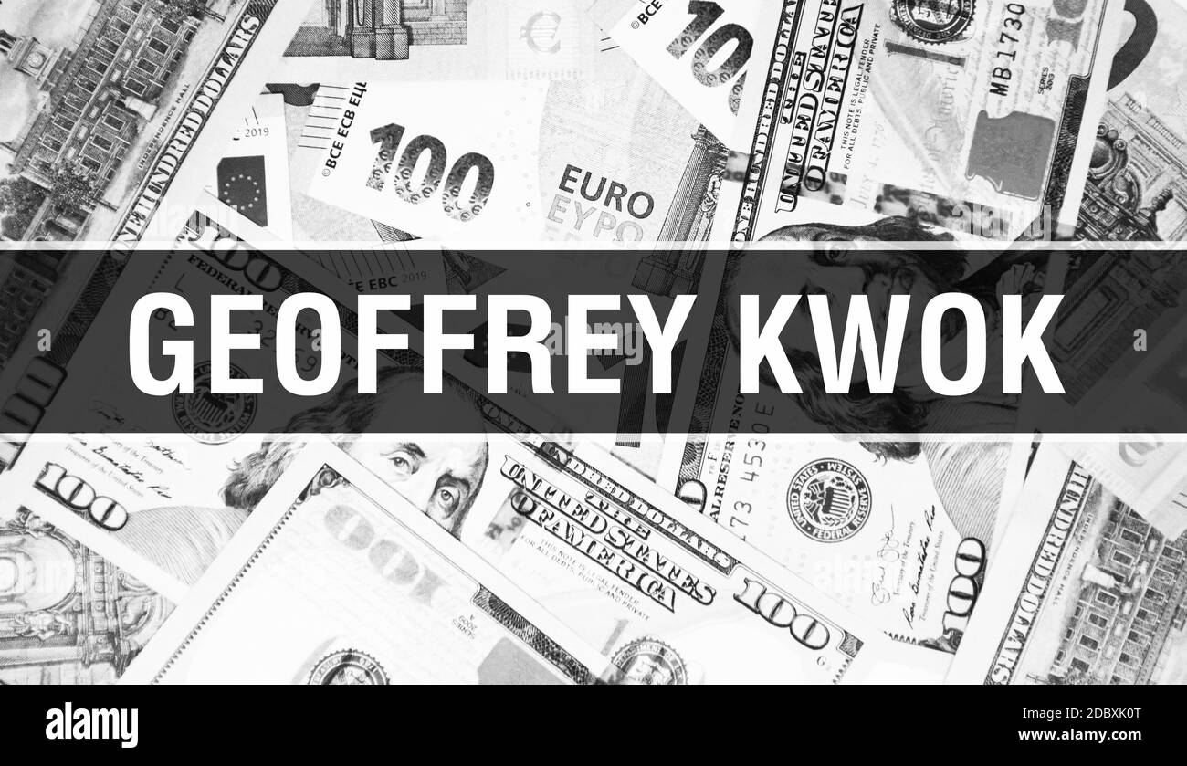 Geoffrey Kwok text Concept. American Dollars Cash Money,3D rendering ...