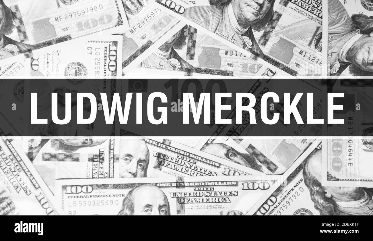 Ludwig Merckle text Concept. American Dollars Cash Money,3D rendering ...