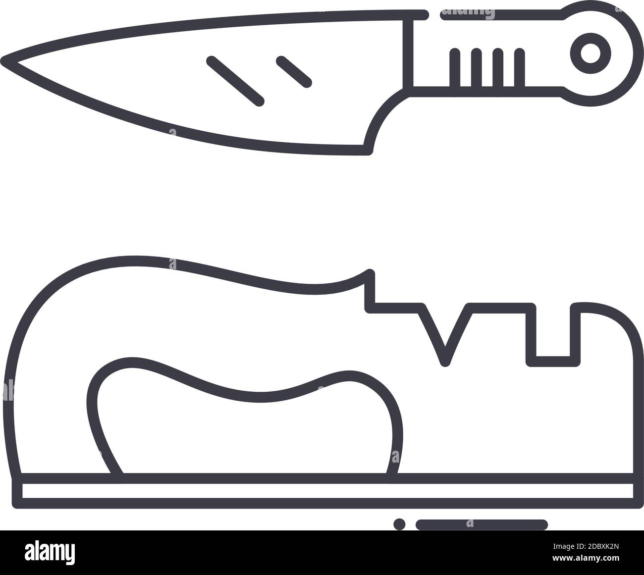 Knife sharpener icon, linear isolated illustration, thin line vector ...