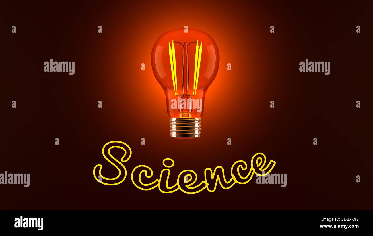 Conceptual 3D rendered illustration of a shining light bulb and the ...