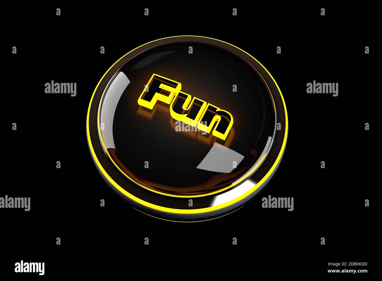 3D rendered Illustration of a Fun button Stock Photo - Alamy