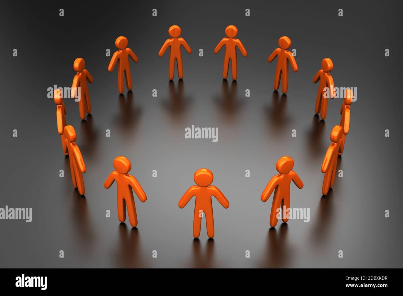 3D Illustration animation of a circle of People forming a Team Stock ...