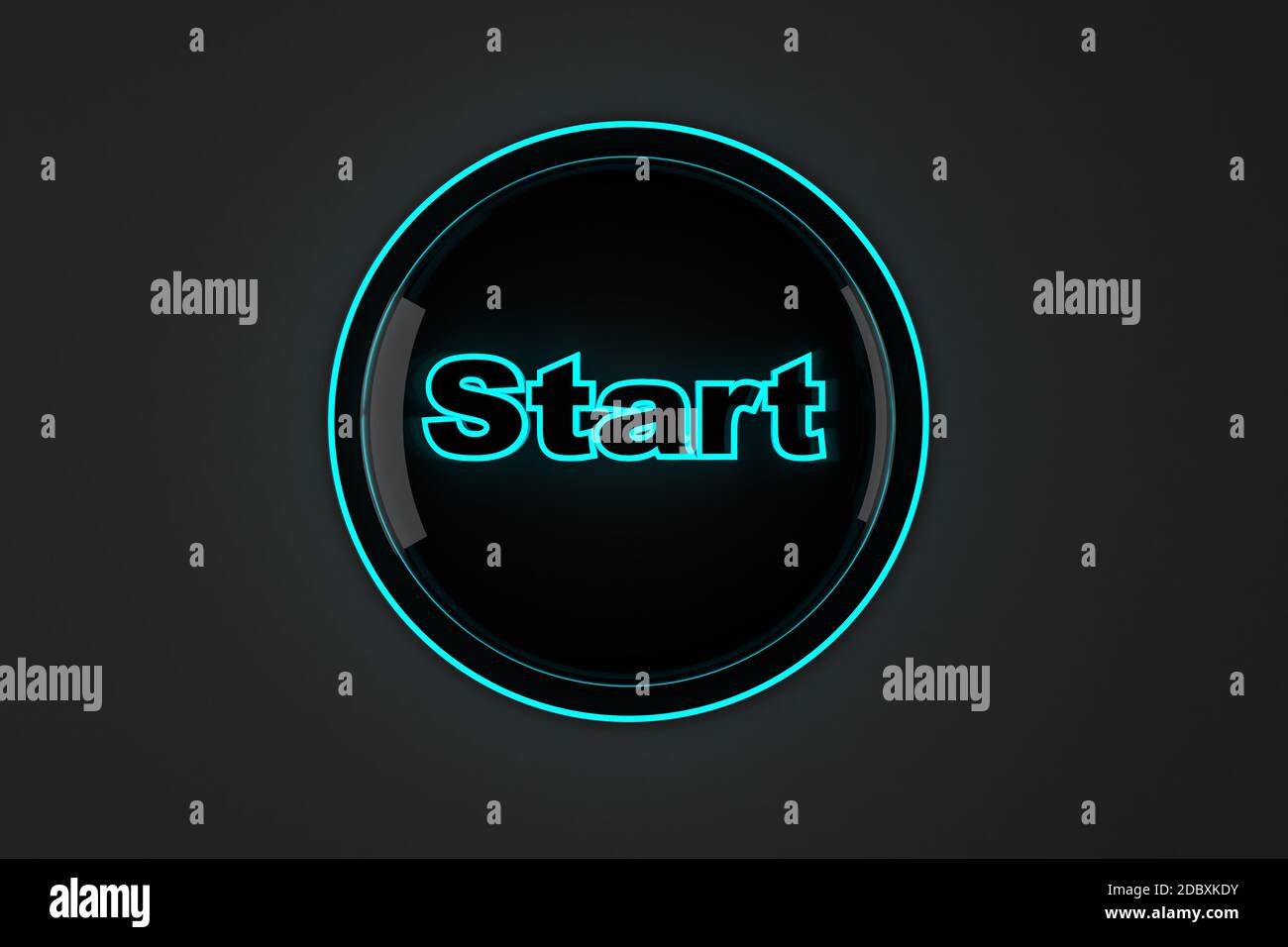 3D rendered illustration of a glowing Start button Stock Photo - Alamy