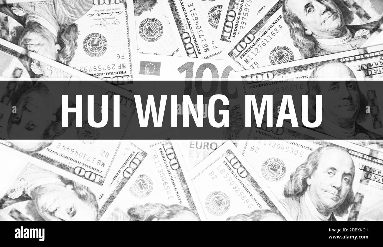 Hui Wing Mau text Concept. American Dollars Cash Money,3D rendering ...