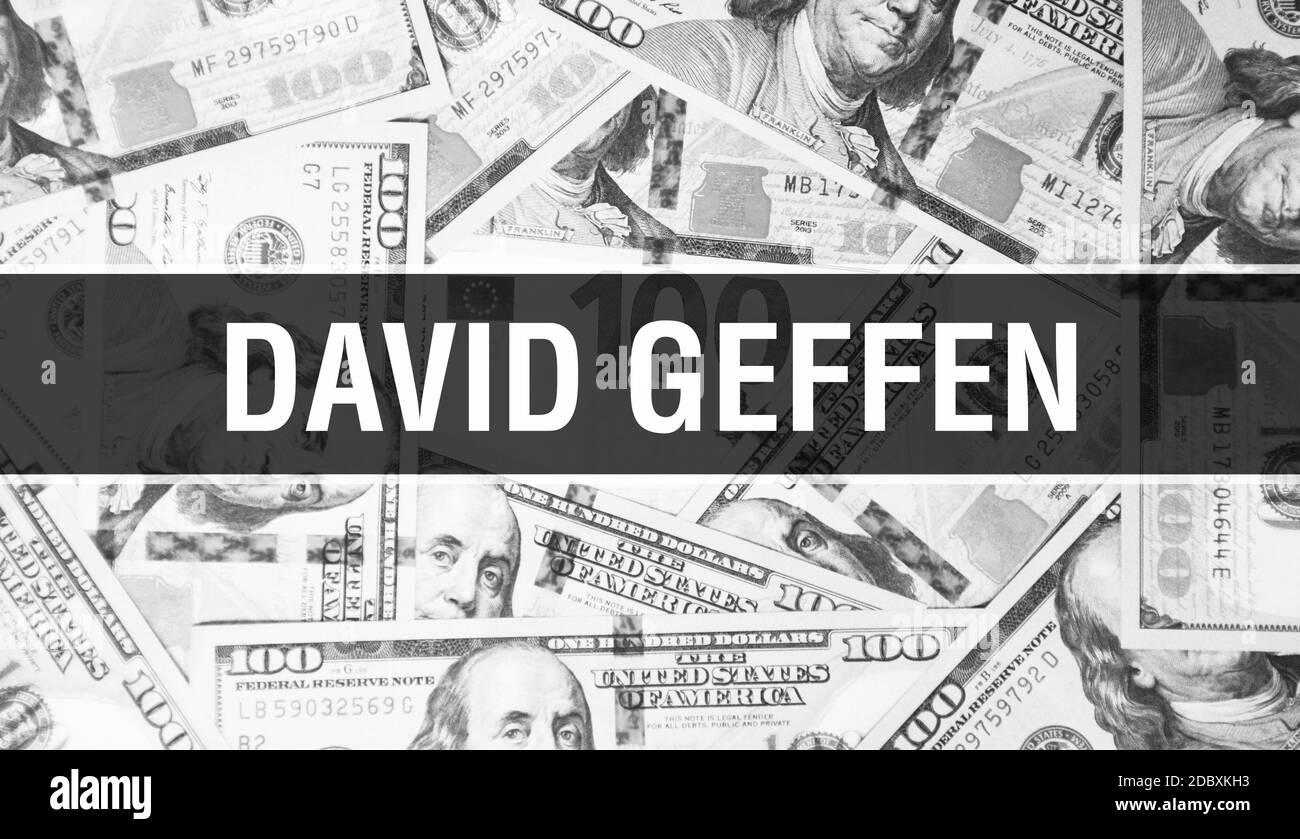 David Geffen text Concept. American Dollars Cash Money,3D rendering ...