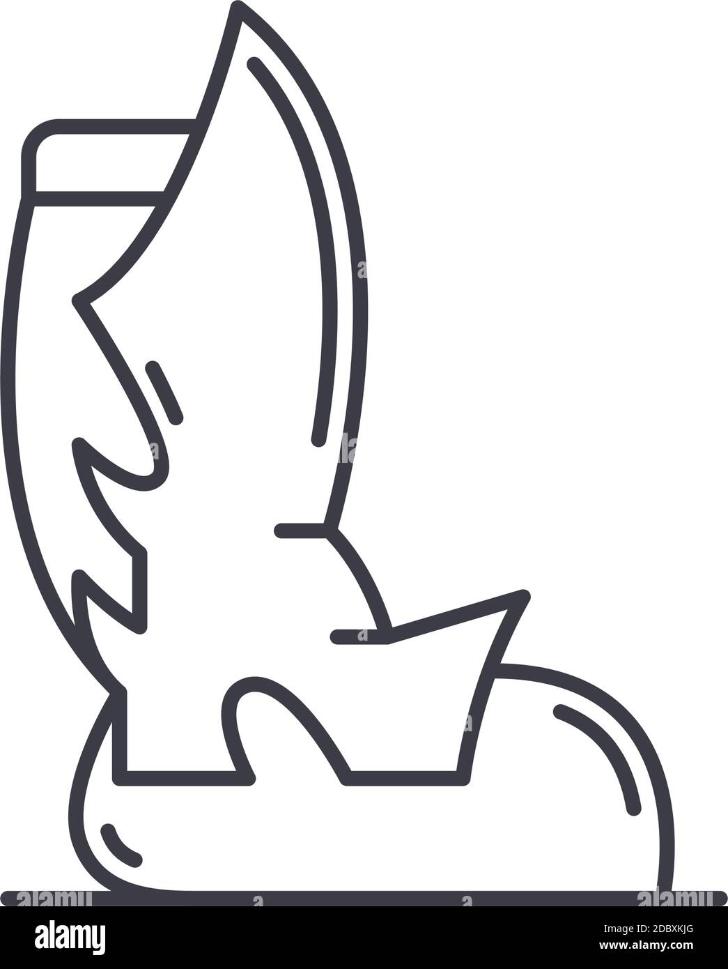 Knight boot icon, linear isolated illustration, thin line vector, web ...