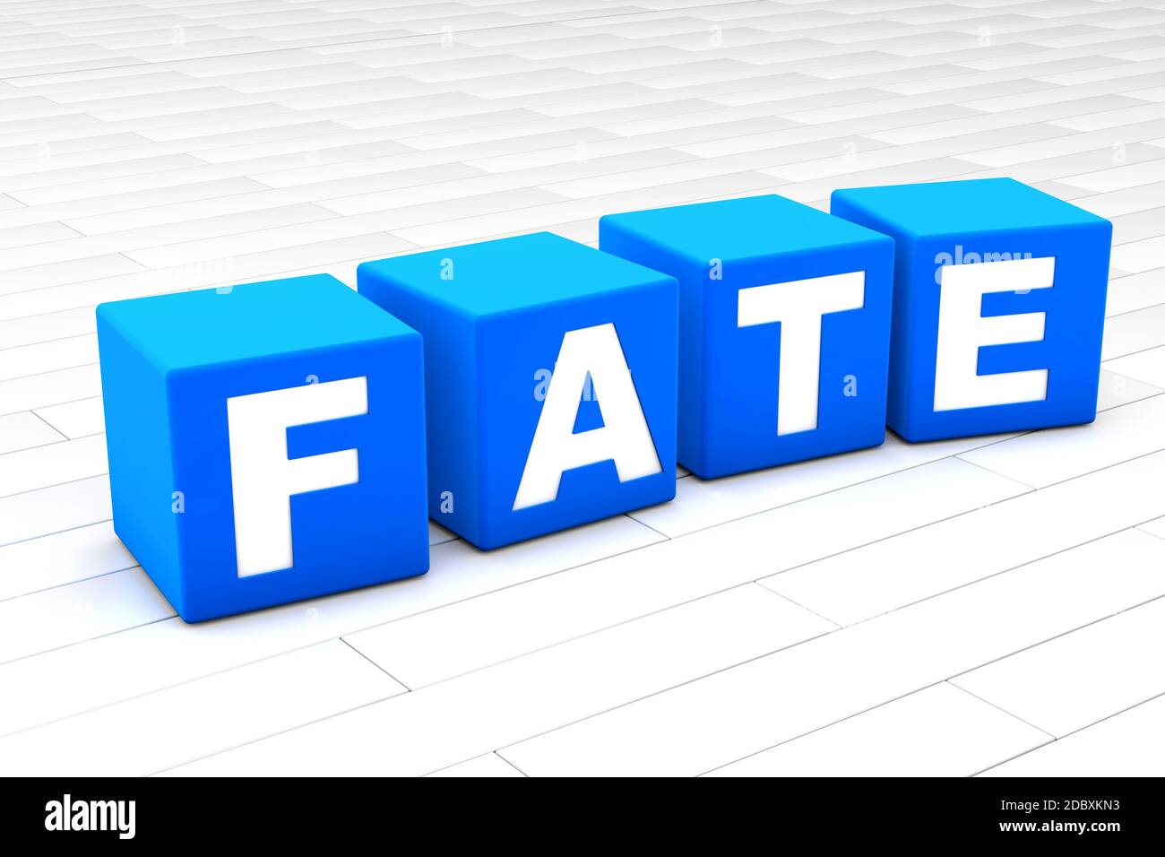 3D rendered illustration of the word Fate made of cubes Stock Photo - Alamy