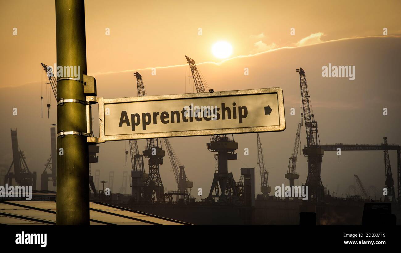 Street Sign the Direction Way to Apprenticeship Stock Photo - Alamy