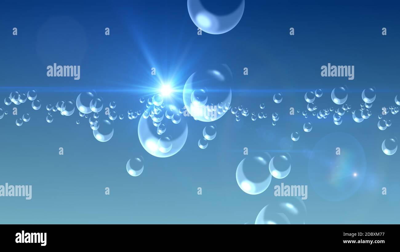 bubbles in space light ray abstract, illustration render Stock Photo - Alamy
