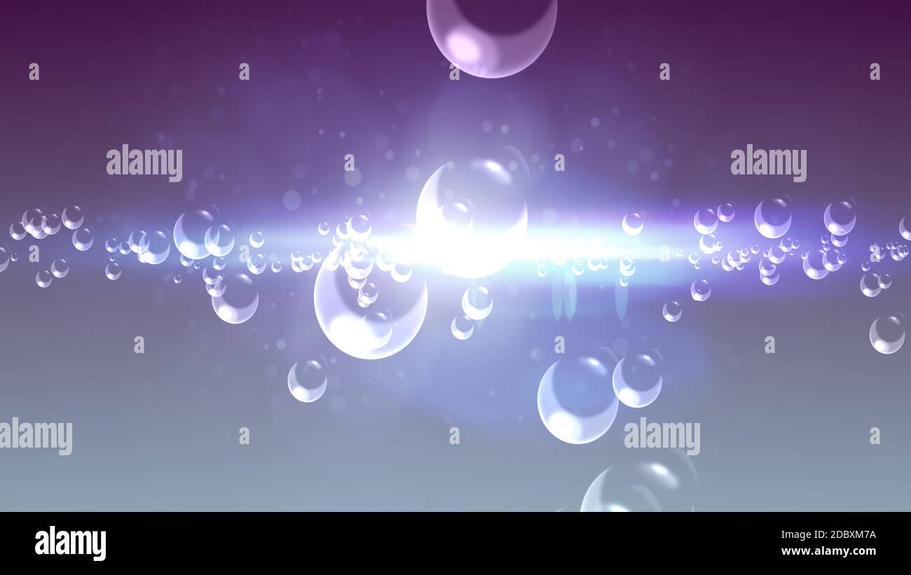 bubbles in space light ray abstract, illustration render Stock Photo - Alamy