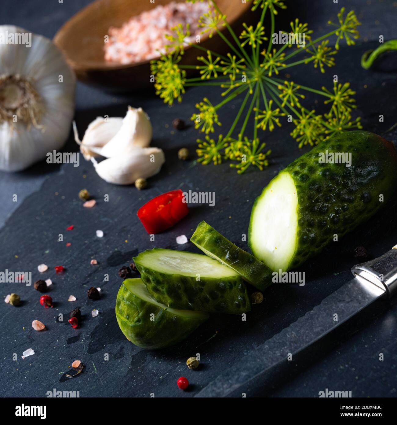 rustic fresh pickled cucumber (polish malosolne Stock Photo - Alamy