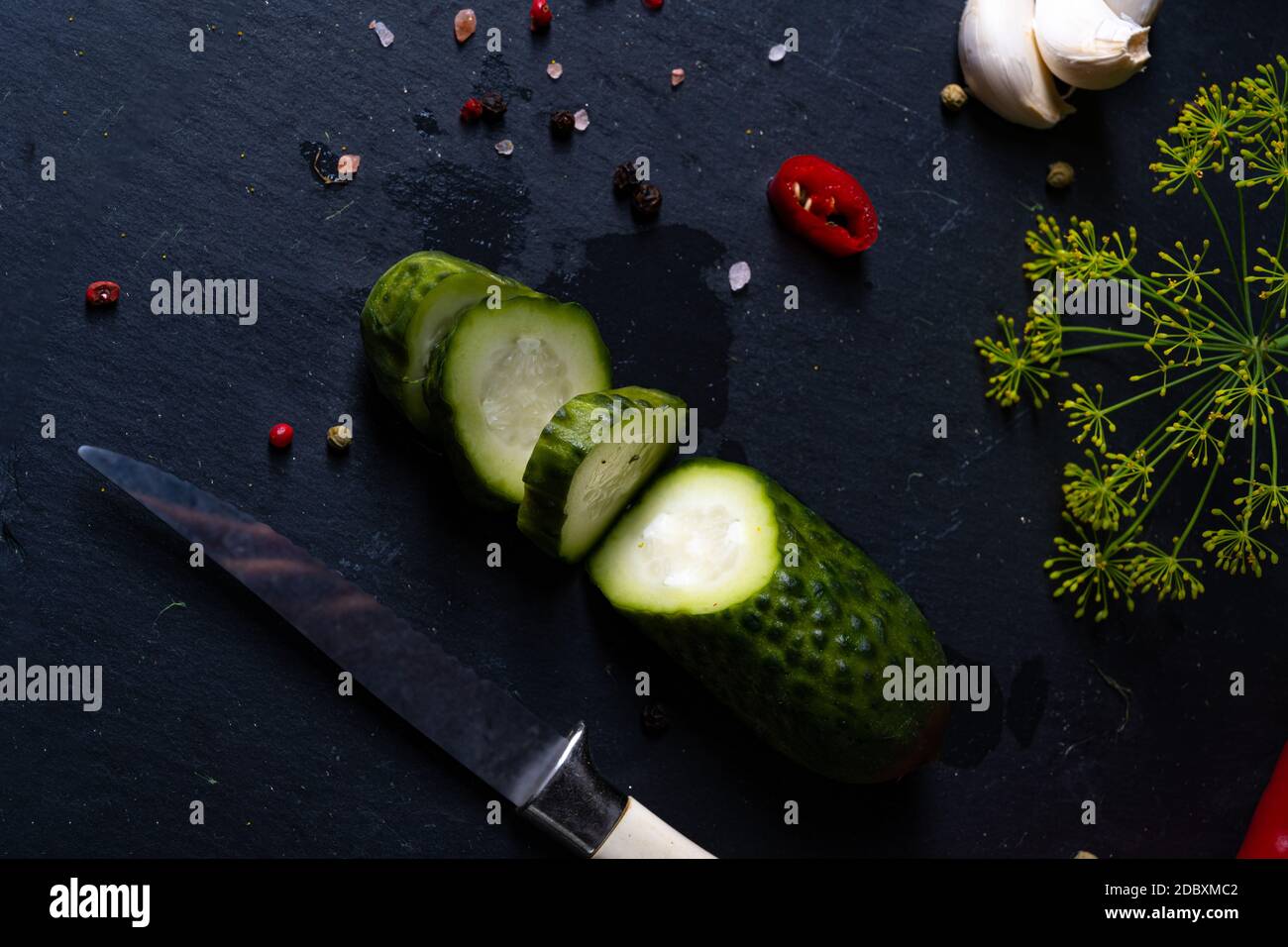 rustic fresh pickled cucumber (polish malosolne Stock Photo - Alamy