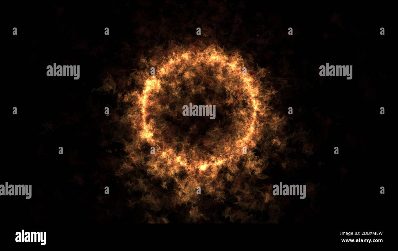 fire flame circle abstract background, illustration render Stock Photo ...